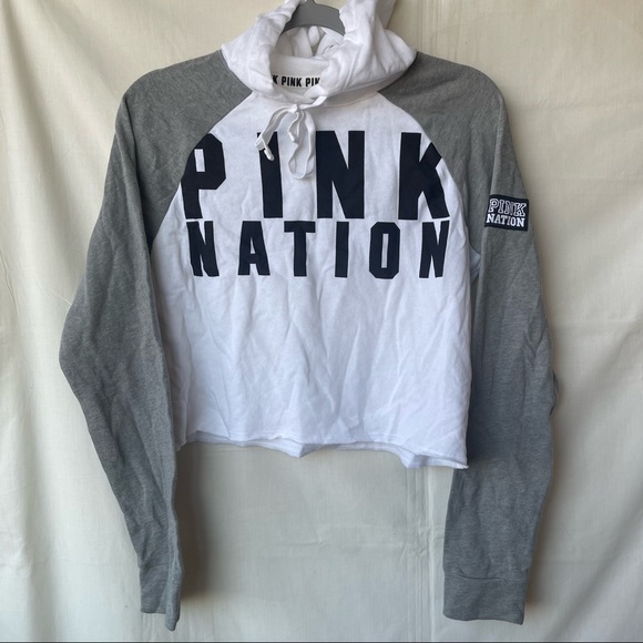 PINK Victoria's Secret | Tops | Vs Pink Logo Cropped Hoodie | Poshmark